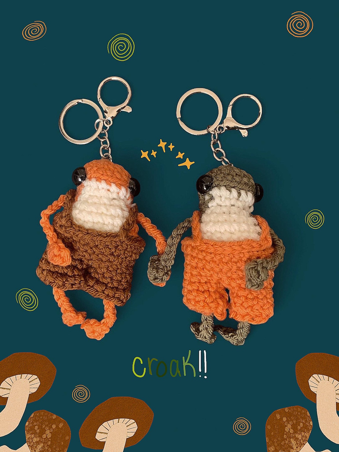 Crochet Leggy Frog Keychains (customizable) - Etsy