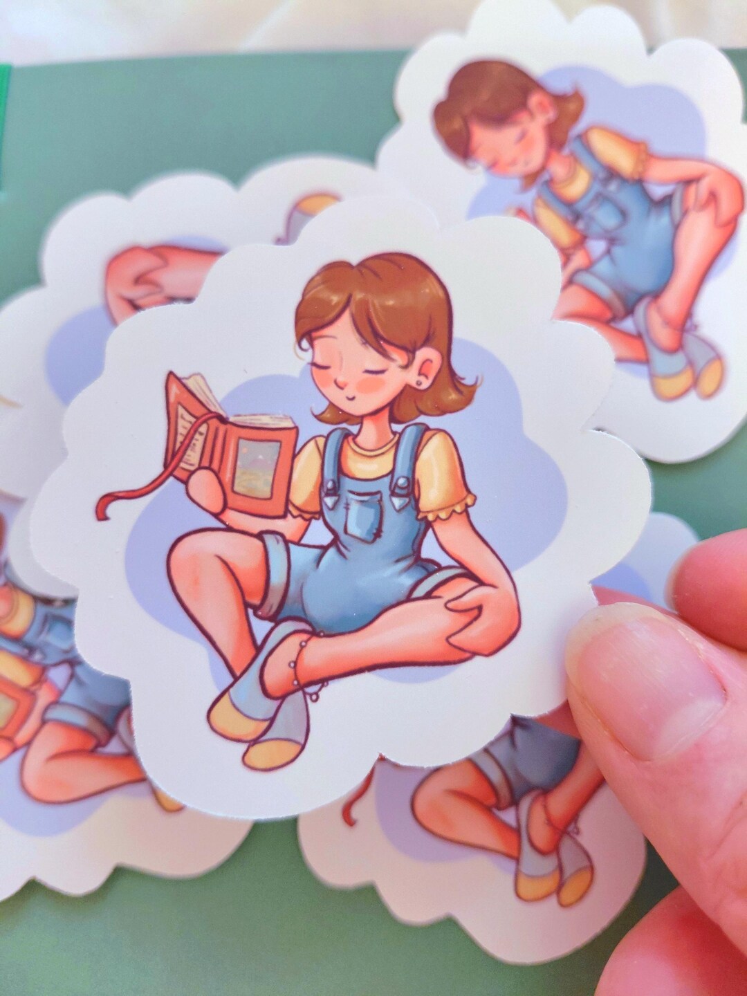 Bookworm Sticker, Little Girl Reading a Storybook, Storytime Vinyl ...