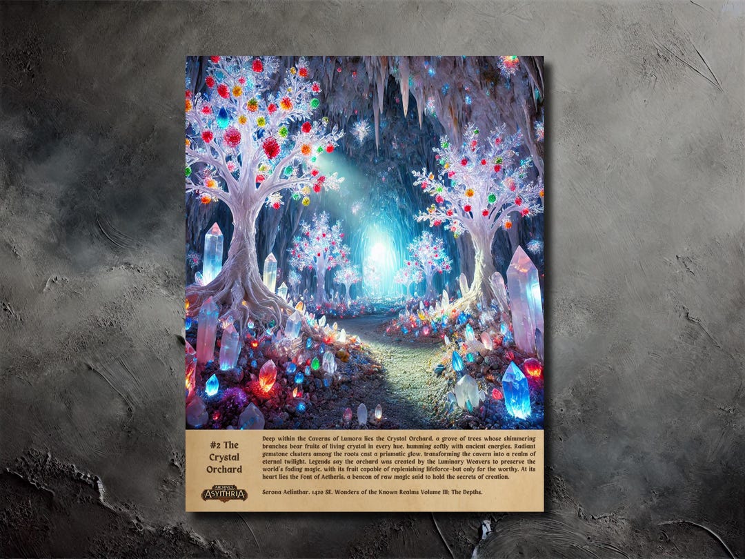 The Crystal Orchard (#2), Fantasy Art Print, Epic Digital Painting ...