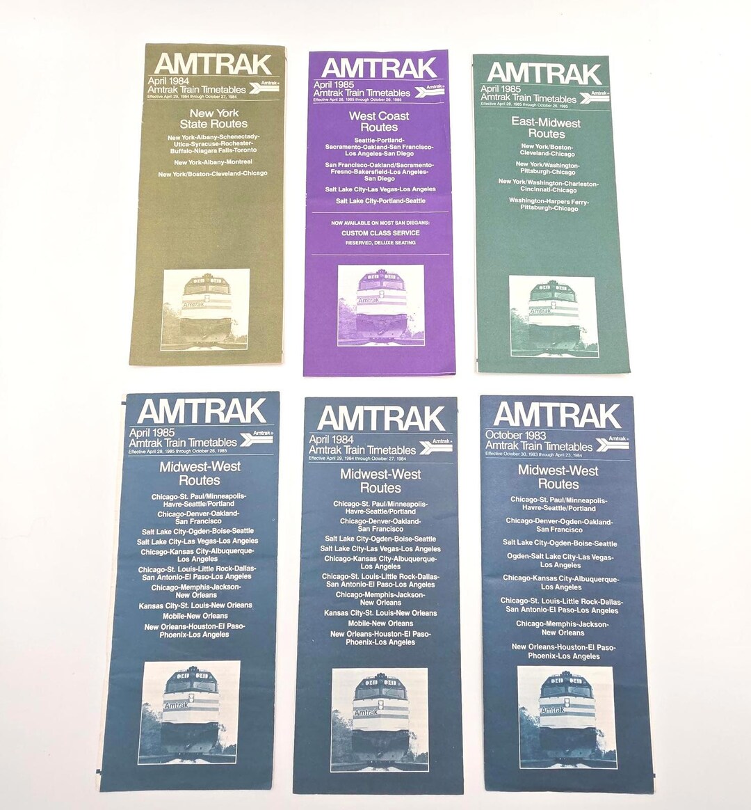 Vintage AMTRAK Train Timetables Brochure Collection (1984 + 1985) - Etsy