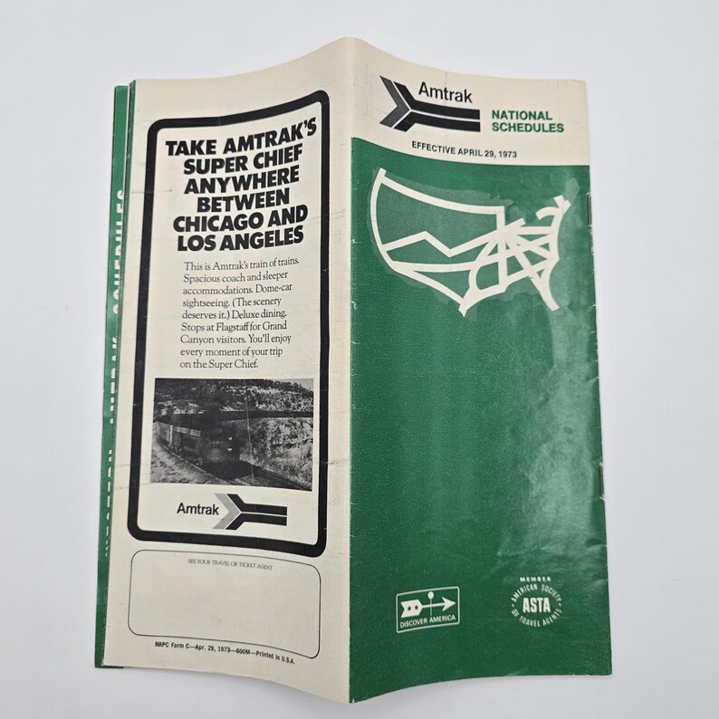 Amtrak National Schedules Brochure - April 29, 1973 - Etsy