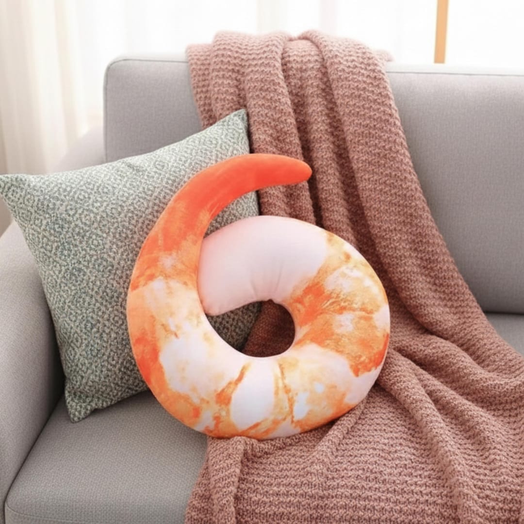 Shrimp Plush U-shaped Neck and Throw Pillow : Cute Realistic Travel ...