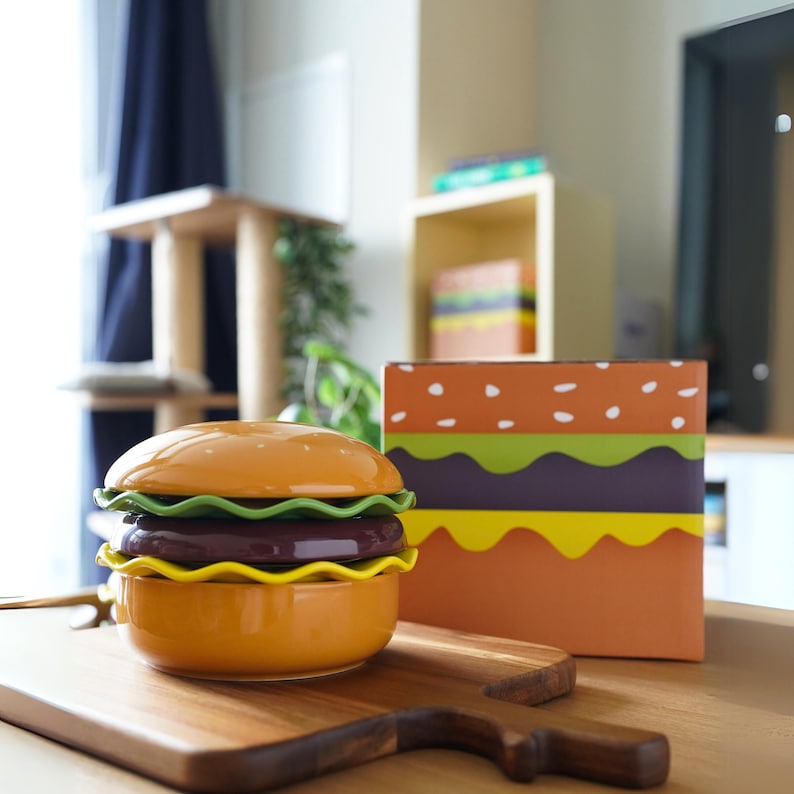 Burger Plate and Bowl Set: Ceramic Housewarming Party Decorative ...