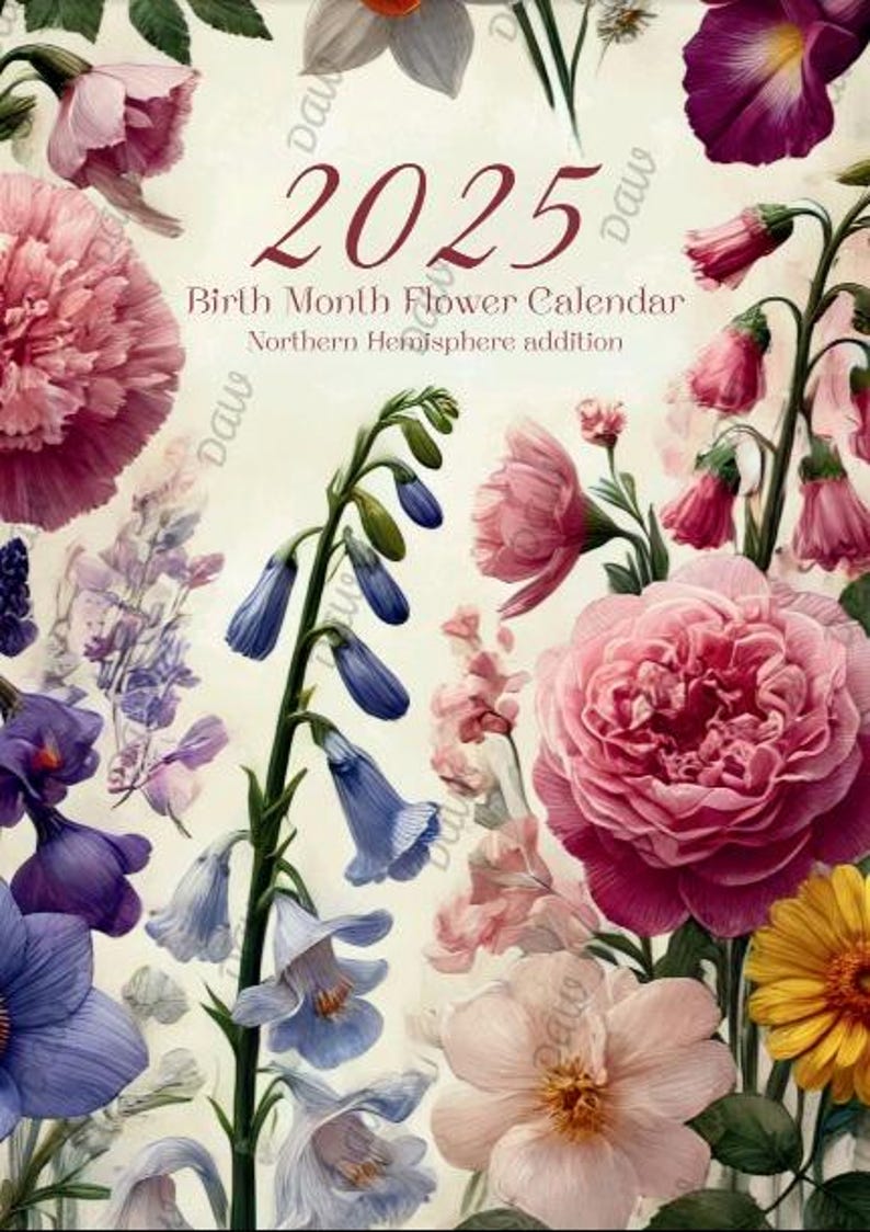 Birth Month Flower Calendar Southern Hemisphere - Etsy