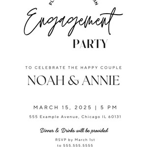 Engagement Party Invite Template - Etsy