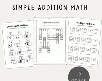 Black and White Back to School Printable Math Addition Drills Worksheet ...