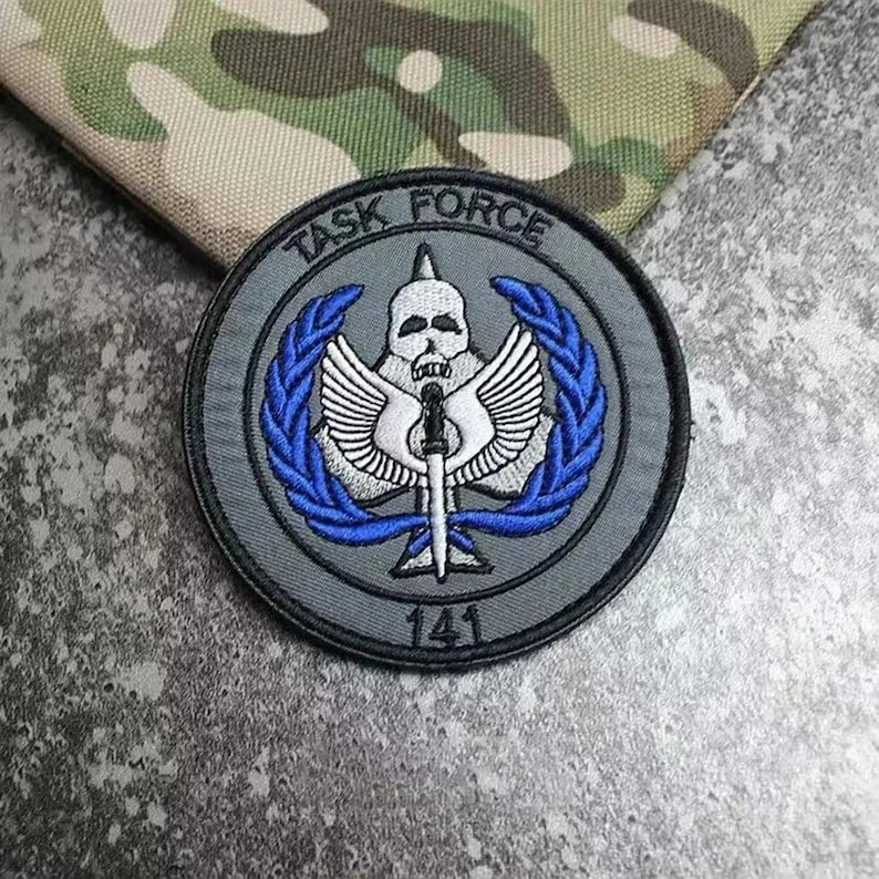 Custom Task Force 141 Embroidered Patches, FPS Game COD Hook Loop Patch ...