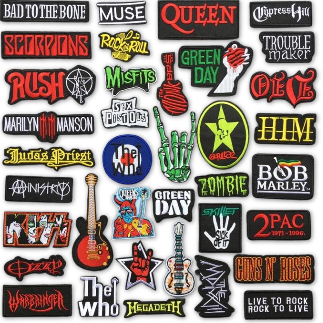 Custom Rock Band Music Disco DJ Embroidered Punk Patches on Clothes ...