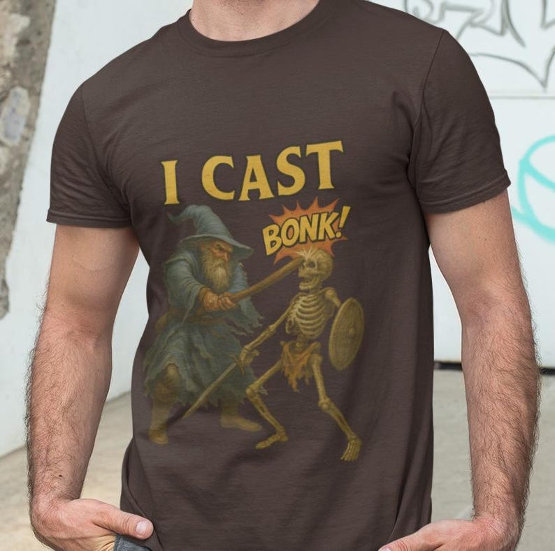 Funny D&D T-shirt: I Cast BONK Wizard, RPG Humor - Etsy