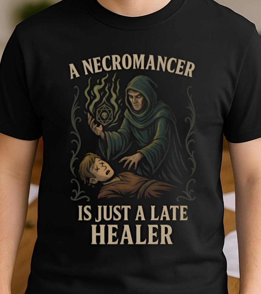 Funny Necromancer T-shirt: Gothic D&D Late Healer Humor - Etsy