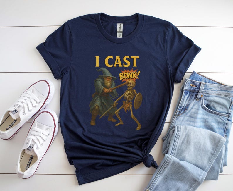 Funny D&D T-shirt: I Cast BONK Wizard, RPG Humor - Etsy