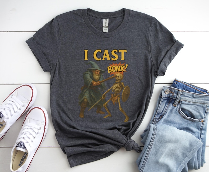 Funny D&D T-shirt: I Cast BONK Wizard, RPG Humor - Etsy