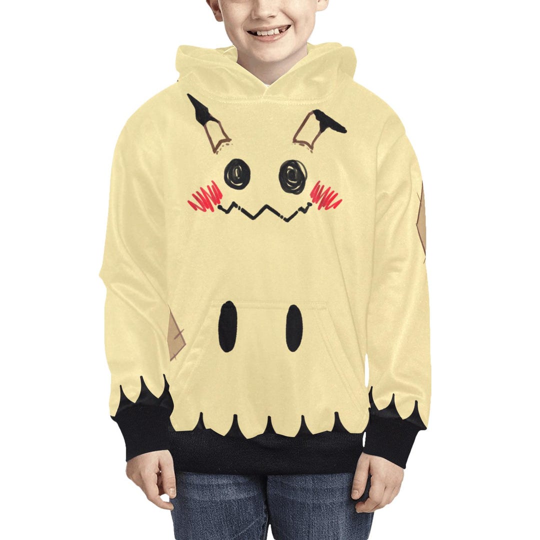 Mimikyu Kids Fuzzy Cosplay Inspired Printed Fabric Hoodie or Sweatshirt ...