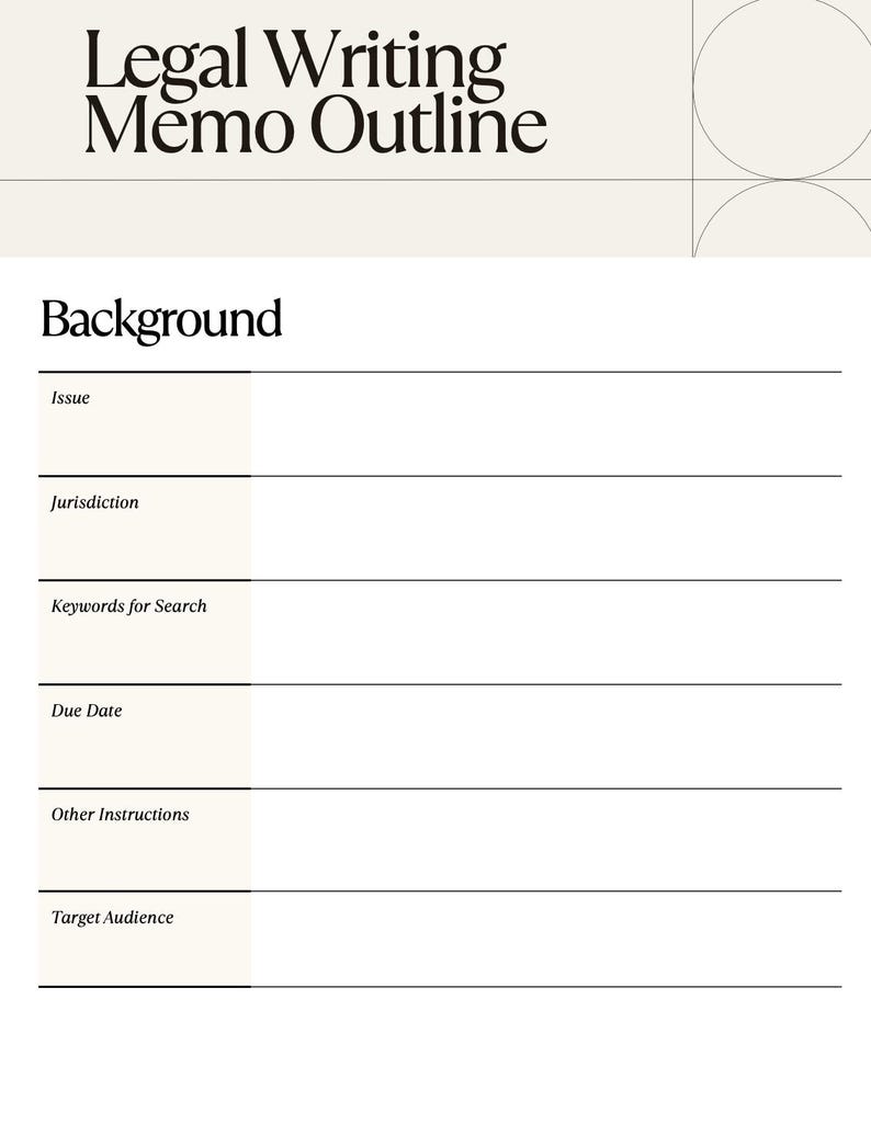 Legal Memo Project Outline - Etsy
