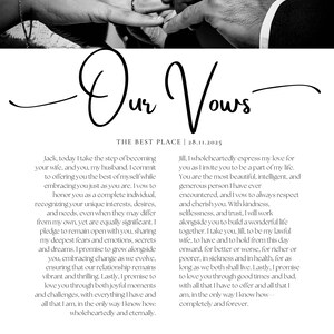 Frameable Wedding Ceremony Vows, Custom Wedding Vows Print, Our Vows - Etsy