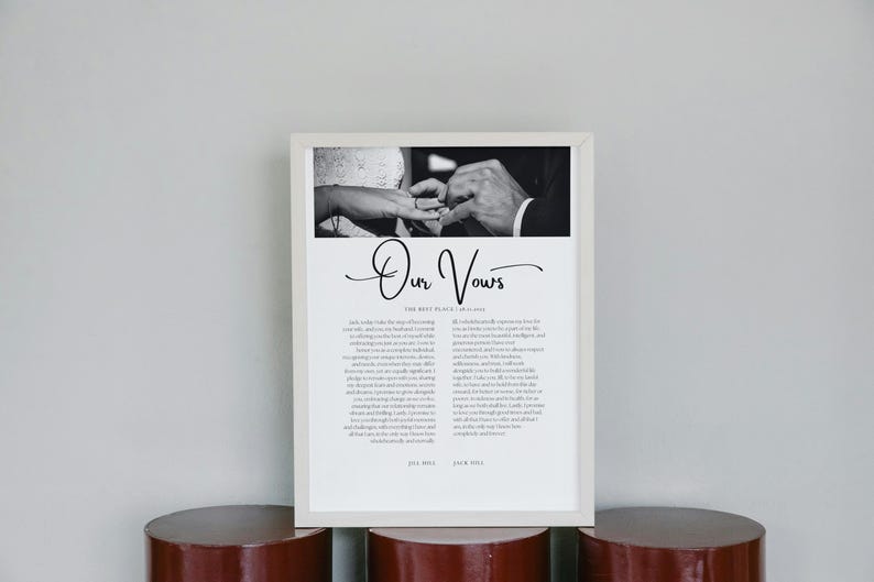 Frameable Wedding Ceremony Vows, Custom Wedding Vows Print, Our Vows - Etsy