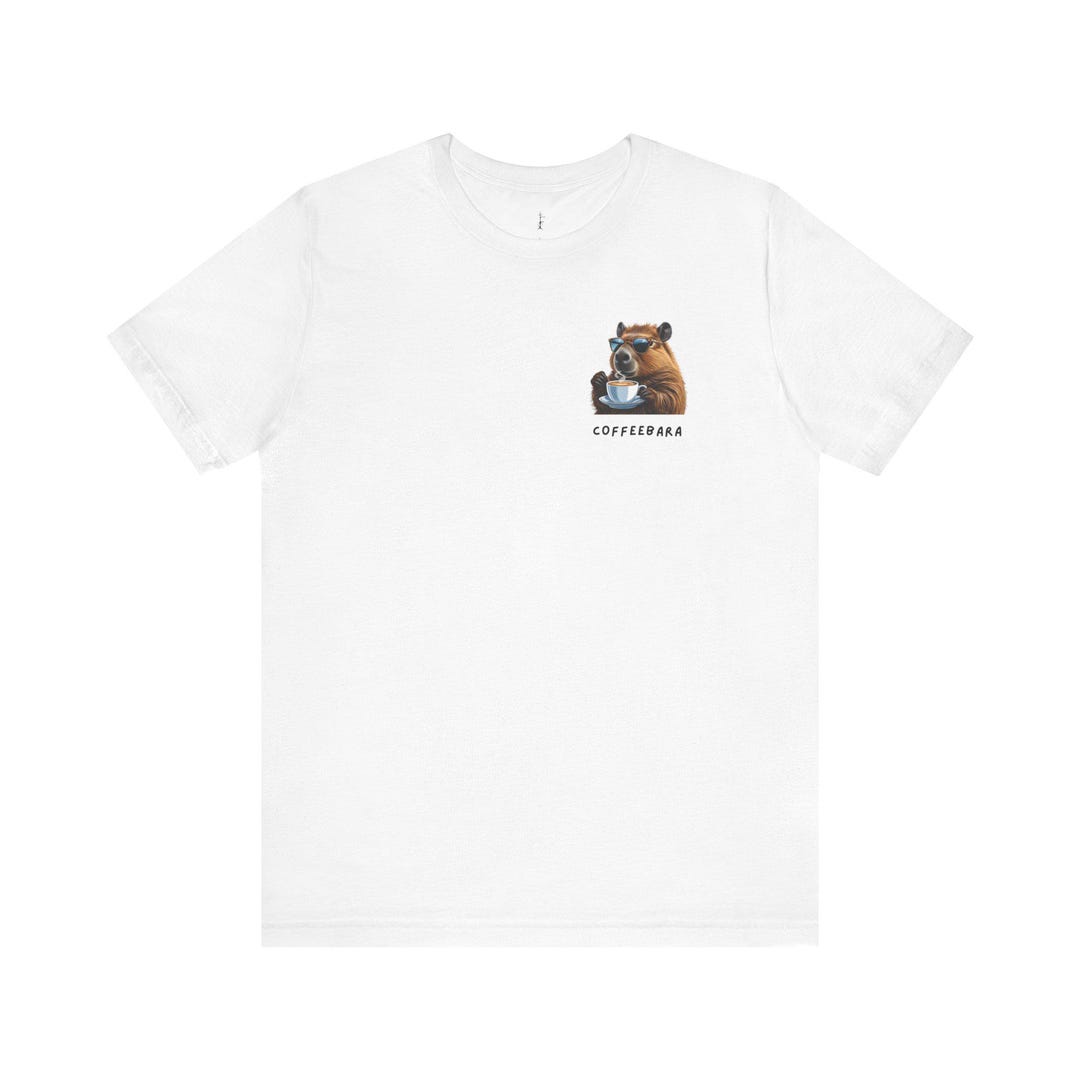 Coffeebara T-shirt: Cute Capybara Drinking Coffee, Funny Coffee Lover ...