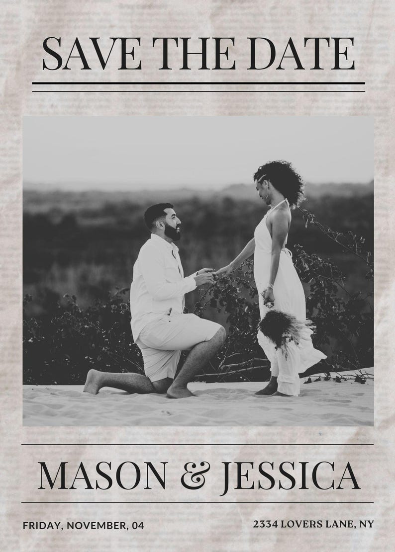 Editable Save the Date Canva Template - Instant Download, Customizable, Easy to Use - Etsy