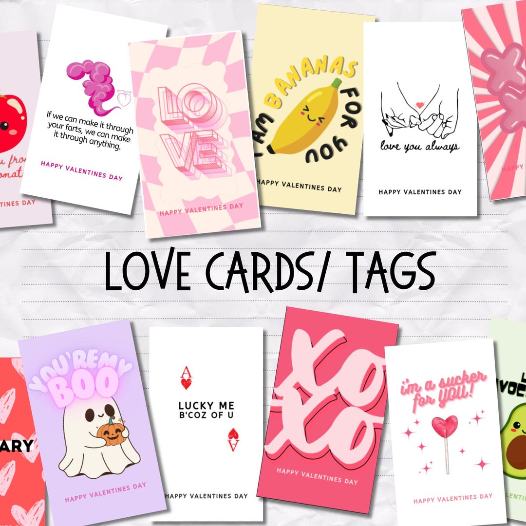Editable Printable Valentine Cards/ Tags - Etsy
