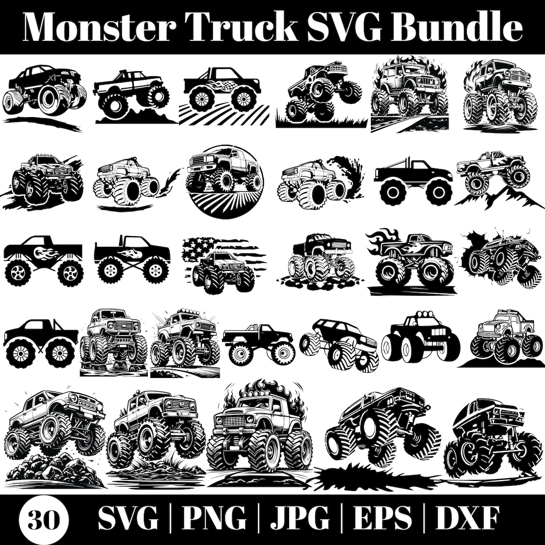 Monster Truck Svg Bundle, Monster Truck Clipart, Monster Truck Svg Png ...