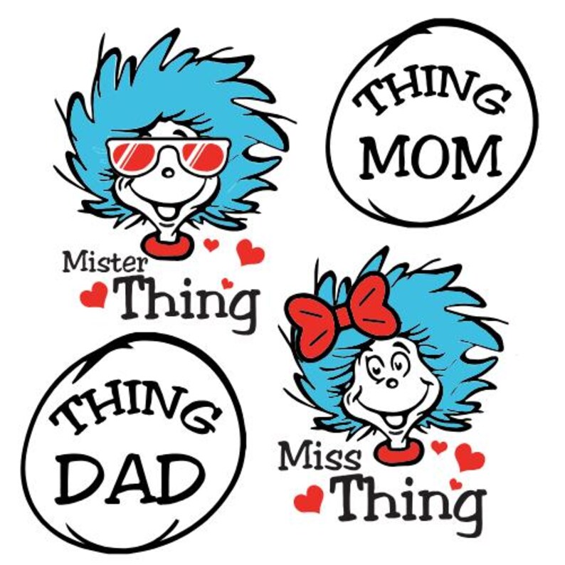 Thing 1 Thing 2 SVG Cut File,thing Svg File for Cricut,thing Mom Svg ...