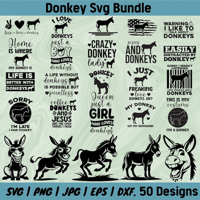 Donkey in Sunglasses Png - Etsy