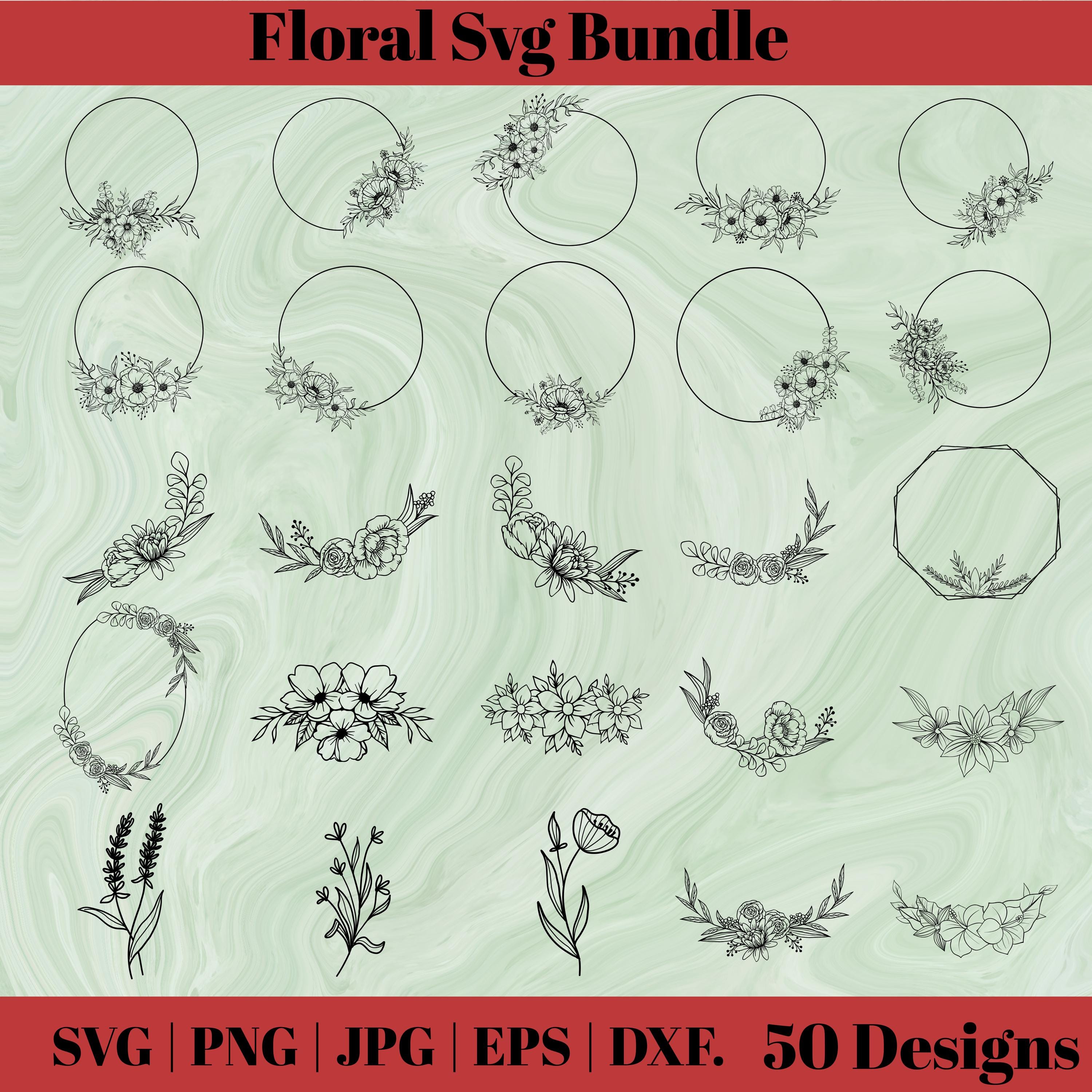 Wildflower Svg Bundle, Floral Svg, Minimalist Flower Bouquet, Floral ...