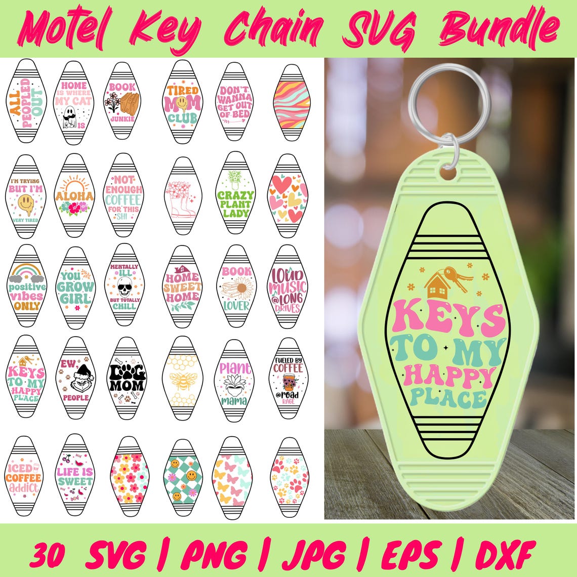 Motel Keychain SVG Bundle, Mega Keychain Svg, Sassy Keychain Svg, Funny ...