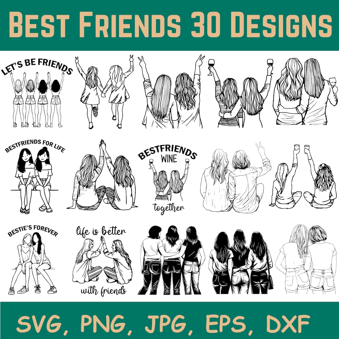 Best Friend Svg Bundle, Friend Svg Bundle, Friendship Svg, Friends ...
