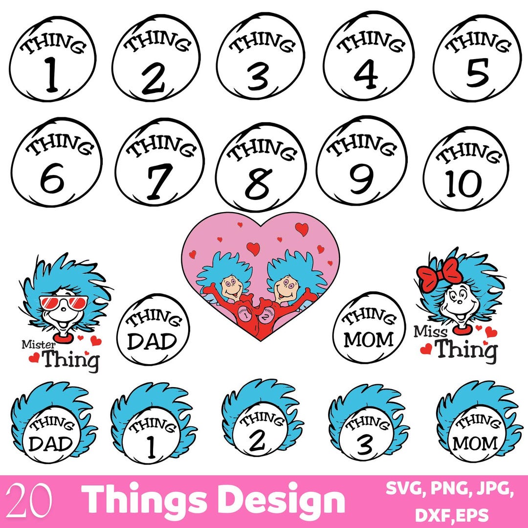Thing 1 Thing 2 SVG Cut File,thing Svg File for Cricut,thing Mom Svg ...