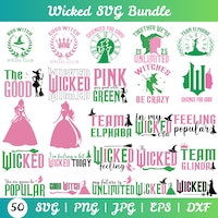 Wicked Defying Gravity SVG - Glinda, Elphaba, Flying Monkey's - Etsy