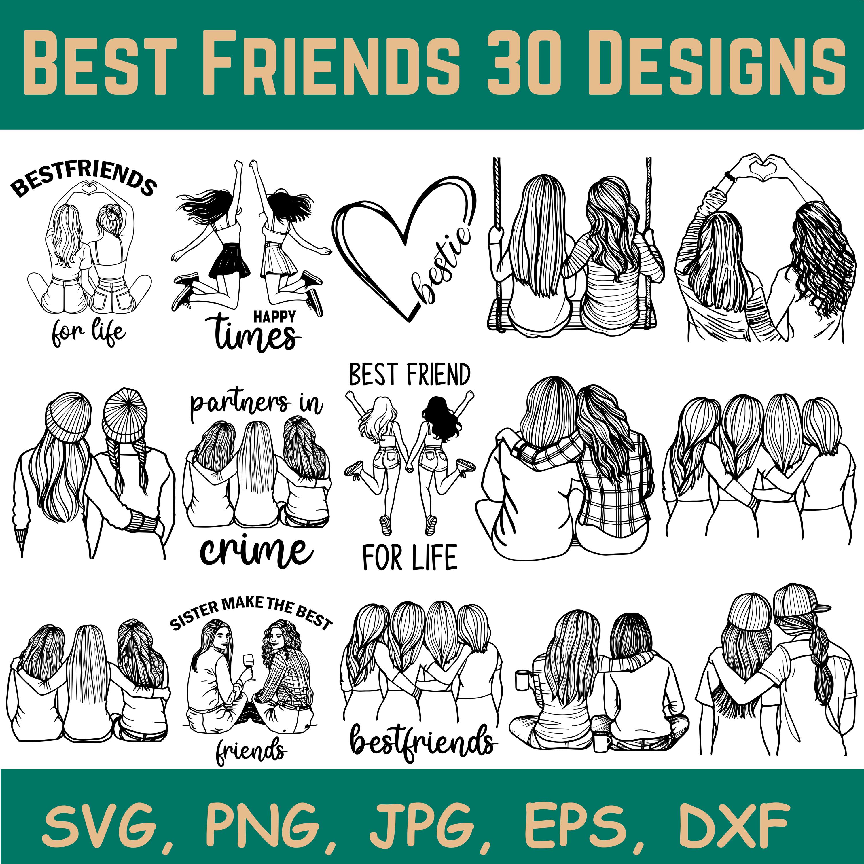 Best Friend Svg Bundle, Friend Svg Bundle, Friendship Svg, Friends ...
