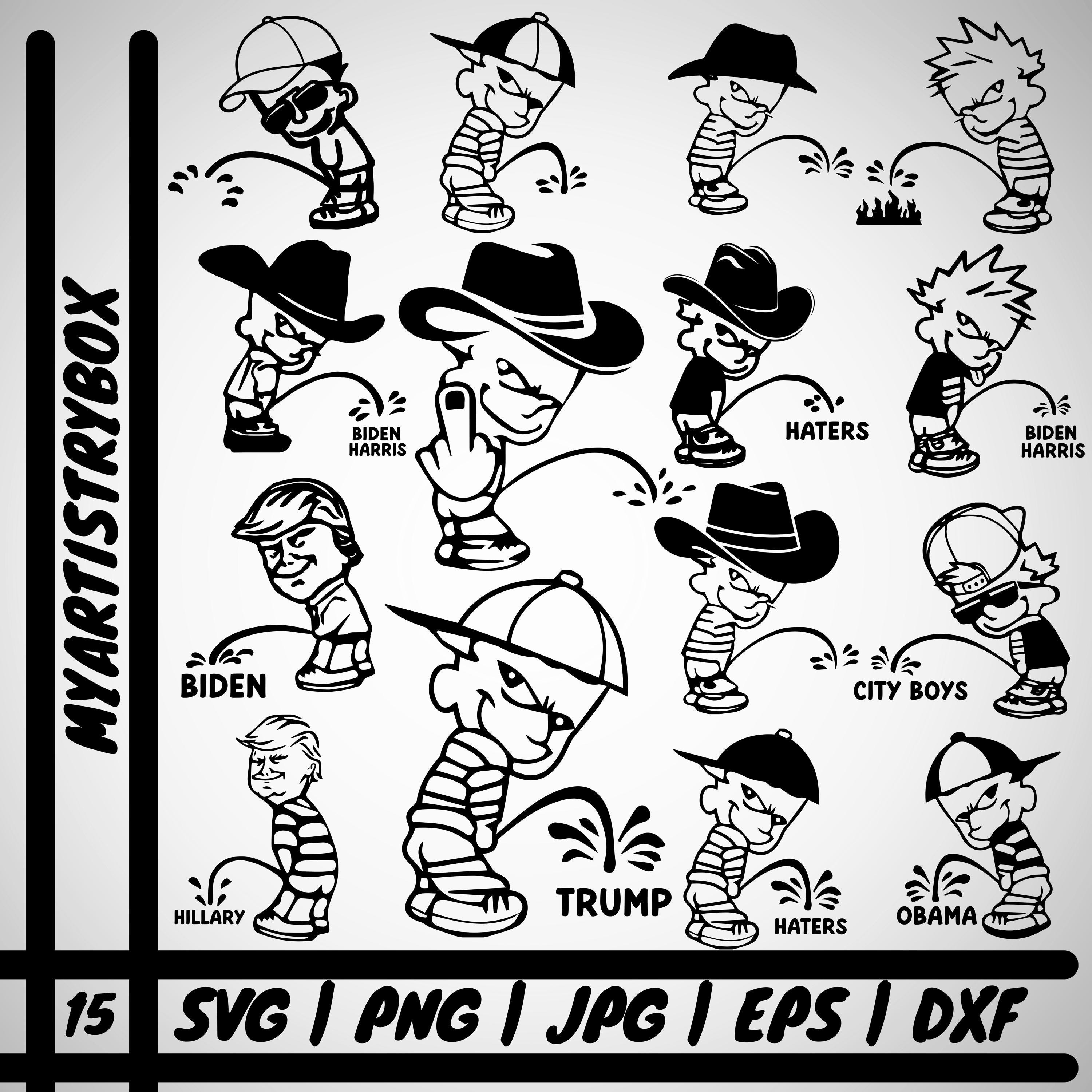 Peeing Boys Designs, Great for T-shirts, Decals, Layered Vector Files ...