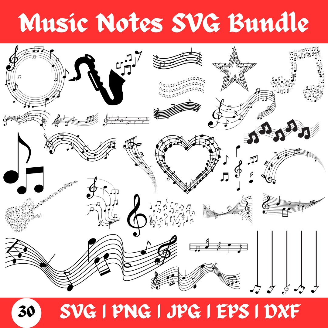 Music Notes SVG Bundle, Musical Notes Svg Png, Music Notes Png Clipart ...