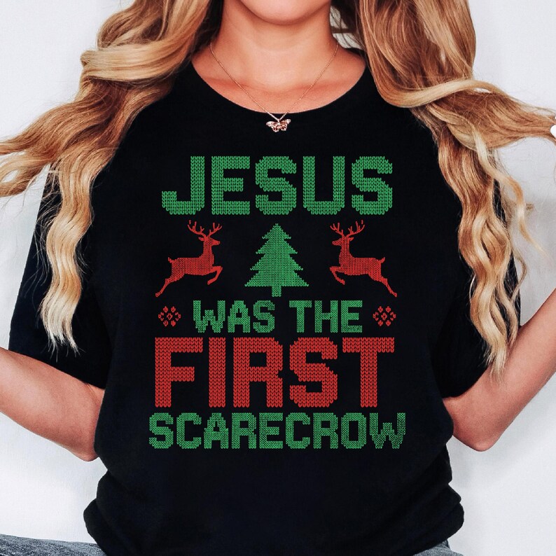 Jesus Was the First Scarecrow SVG PNG, Ugly Sweater Style Christmas Png ...