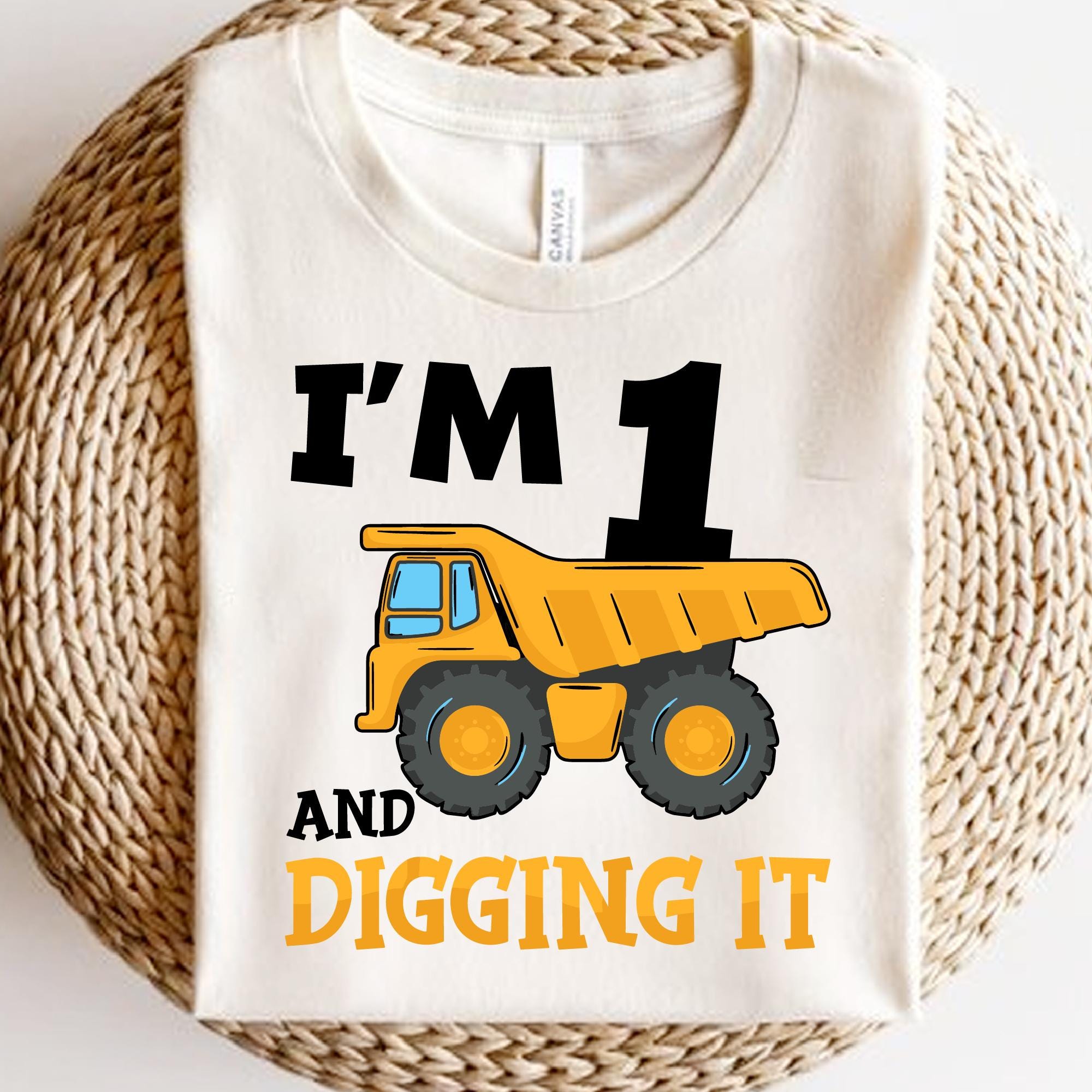 I'm 1 and Digging It Svg, Construction Svg, 1st Birthday Svg, Excavator ...