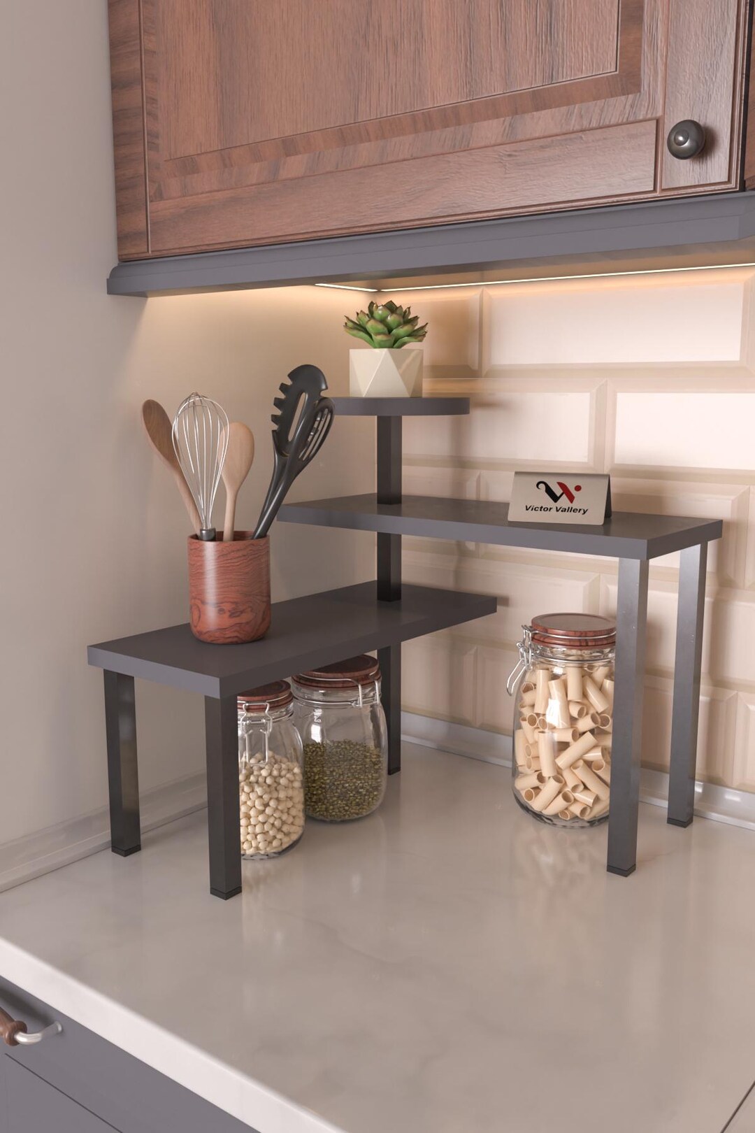 Spice Rack Wood, Kitchen Organizer, Worktop Organizer, Corner Shelf - Etsy