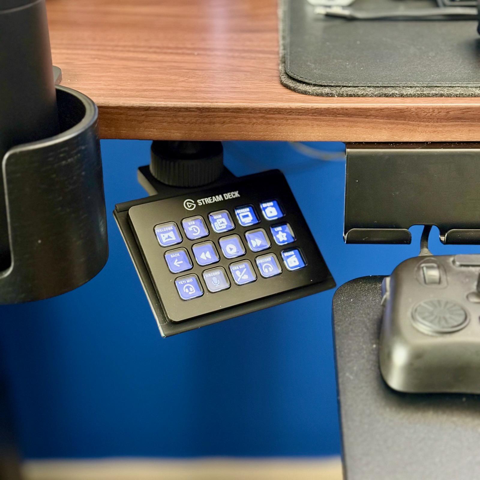 Adjustable Stream Deck MK.2 Mount: Rotatable, Tiltable, Under-desk ...