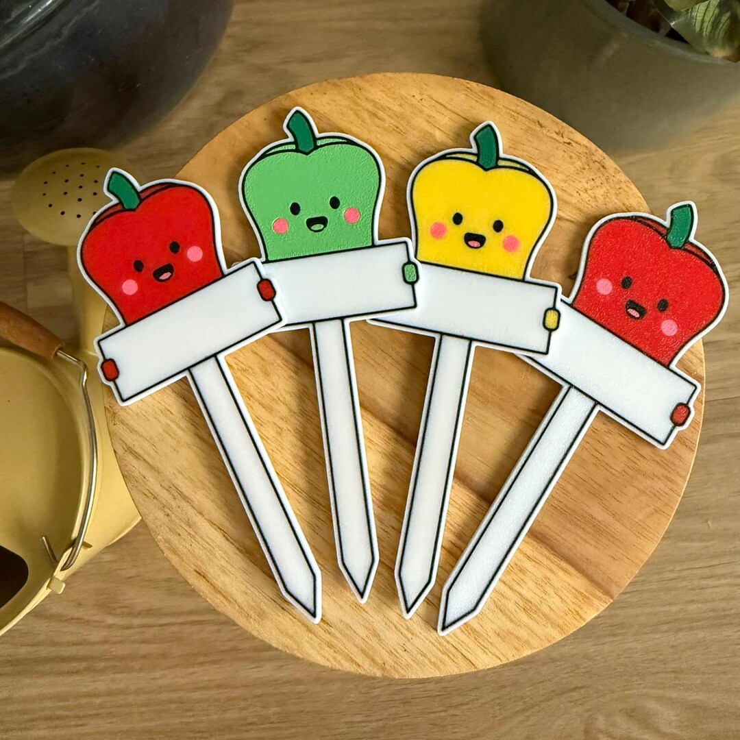 Cute Pepper Plant Labels - Garden Markers for Plants - Gift for ...