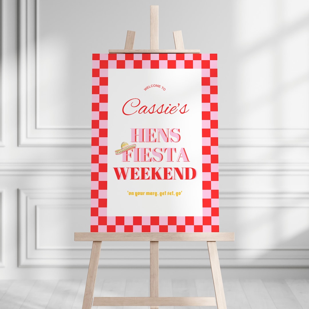 Colourful Hens Fiesta Welcome Sign, Batchelorette Party, Hens Party ...