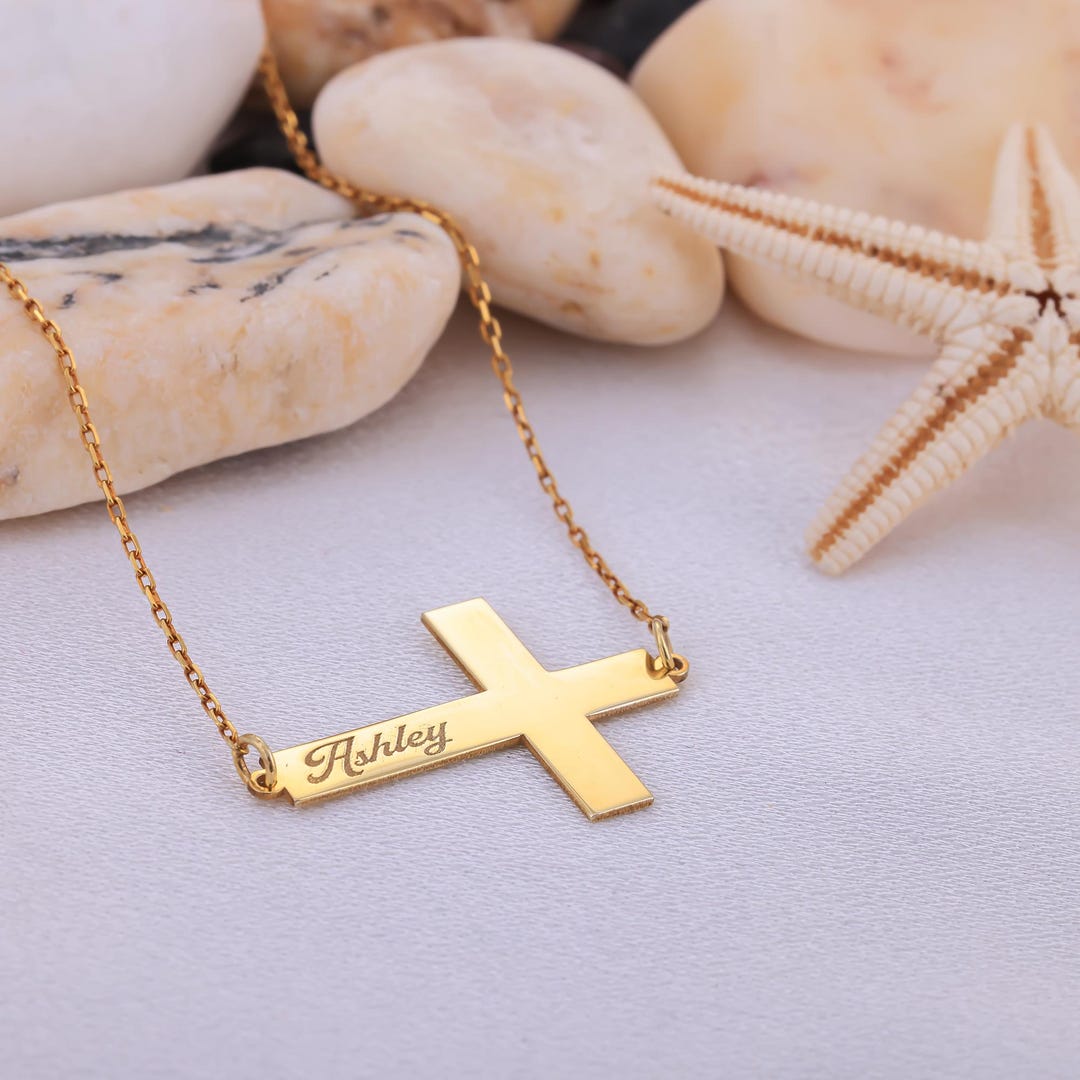 Personalized Cross Necklace With Name Cross Necklace, Custom Name ...
