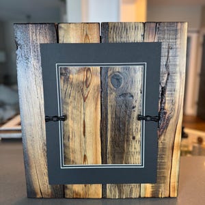 The Natural - Reclaimed Wood Picture Frame With Matting, Acrylic Cover ...
