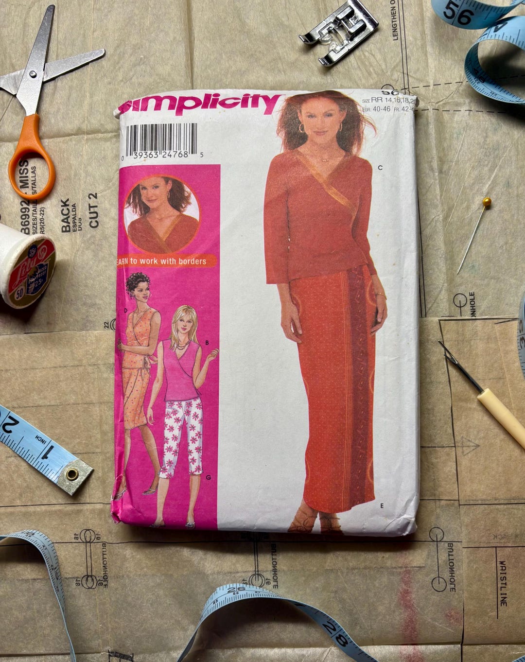 Simplicity Uncut Sewing Pattern 9619 Wrap Top, Skirt, & Pants Set for ...