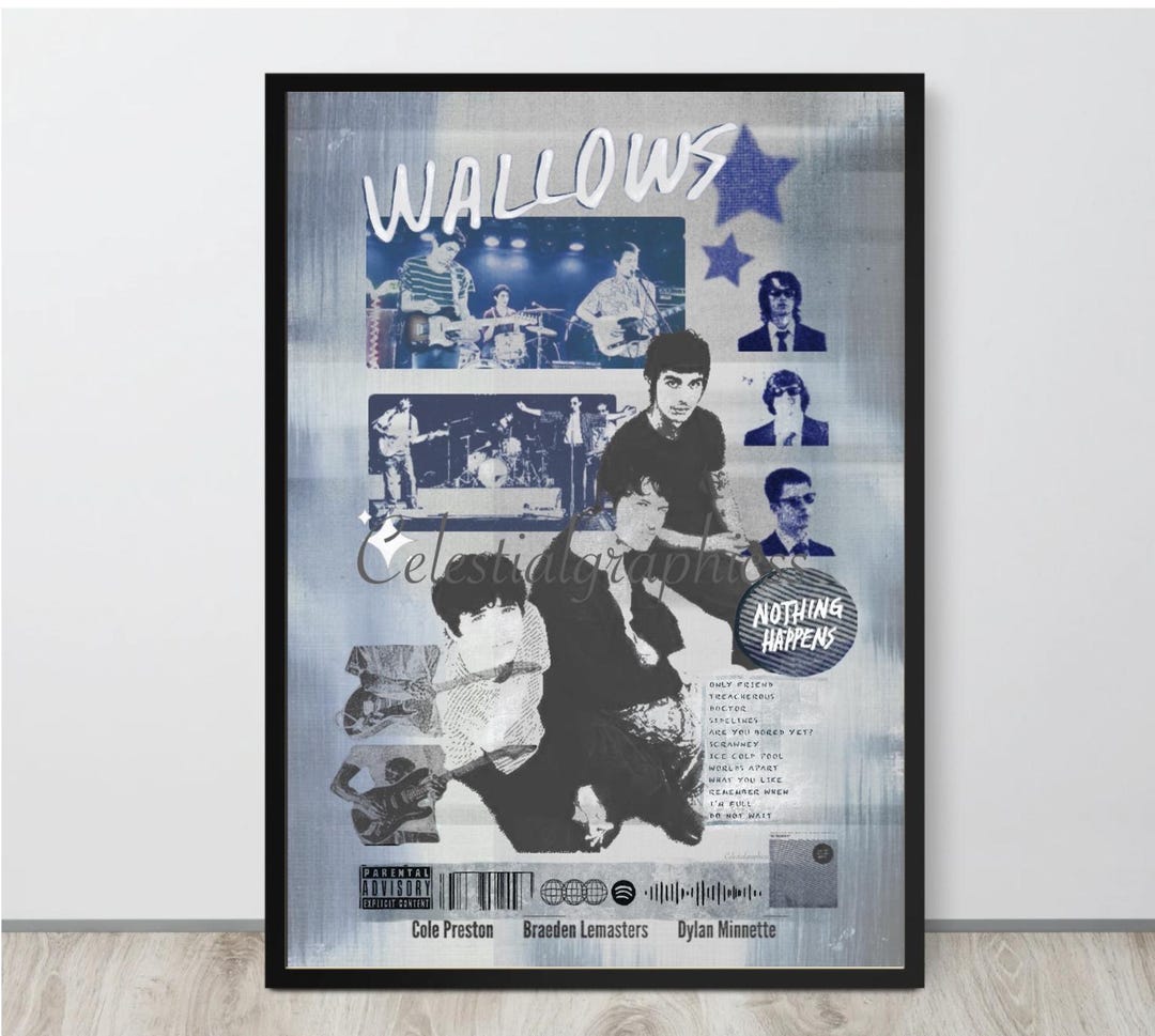 Wallows Album Poster (nothing Happens) | Graphic Music Poster | Home ...