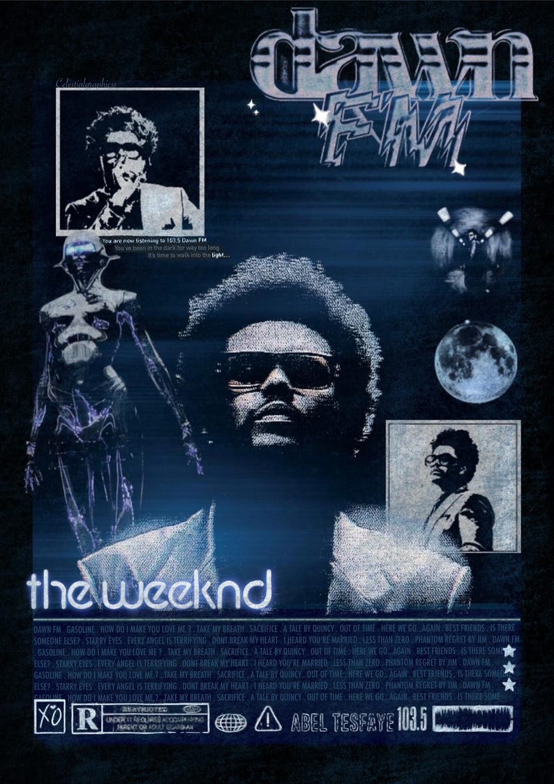The Weeknd Album Poster dawn FM Graphic Music Poster Home Decor RNB ...