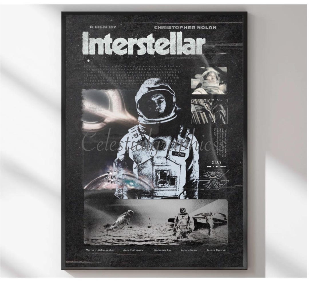 Interstellar Film Poster | Graphic Design | Movie | Home Decor | Film ...