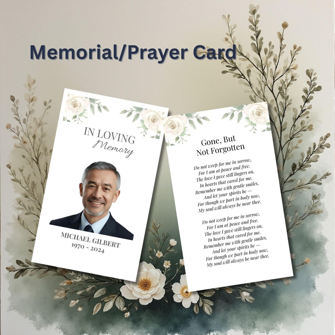 Custom Christian Prayer Card – Personalized Digital Memorial Download ...