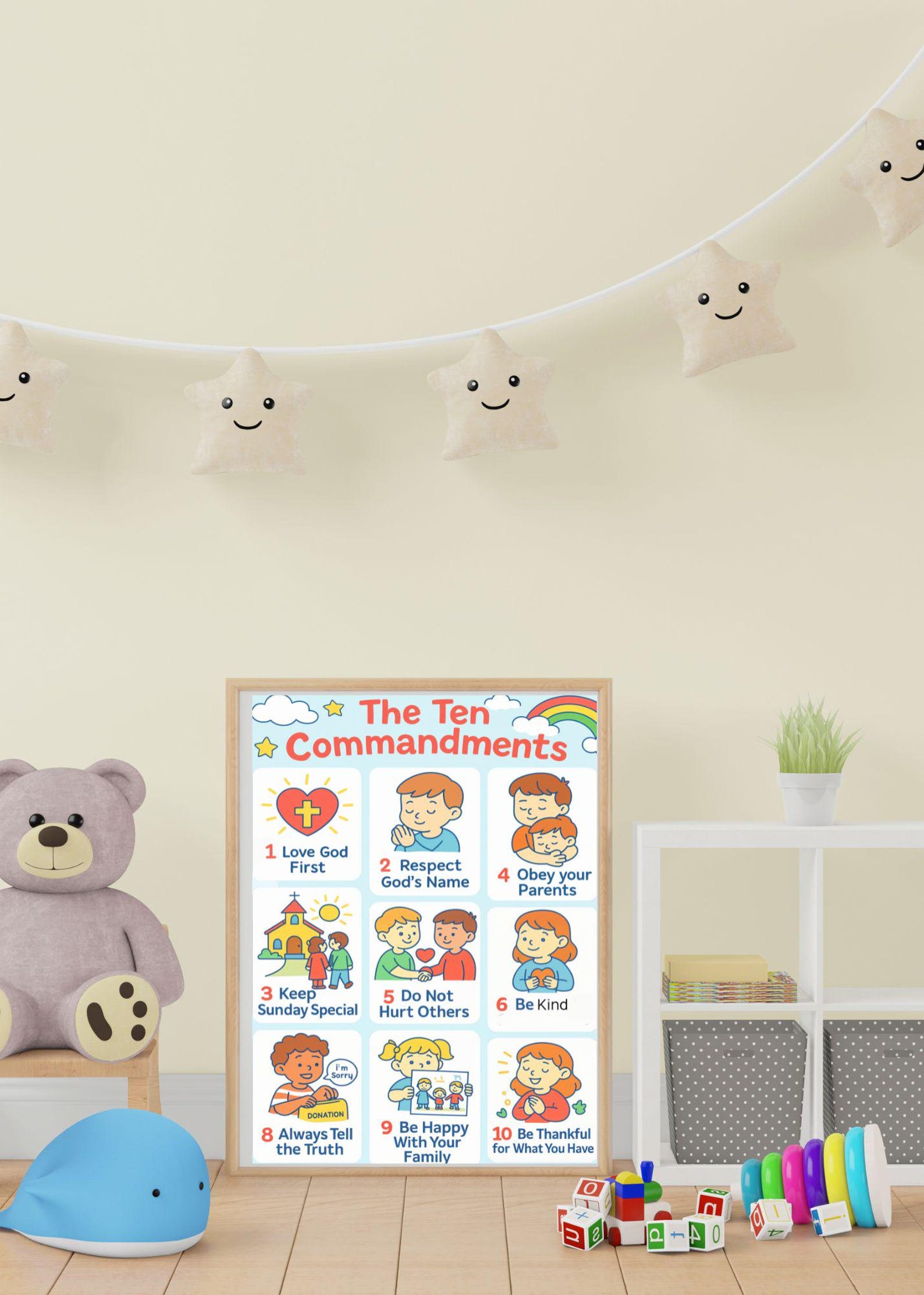 The 10 Commandments Printable Activity for Kids, Bible Crafts, Sunday ...