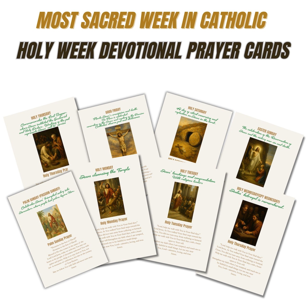 Holy Week Printable Prayer Cards and Activities for Adults and Kids ...