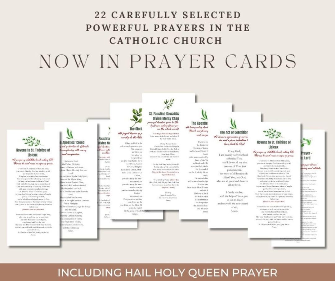 Hail Holy Queen Prayer, Printable Catholic Prayer Card, Virgin Mary ...